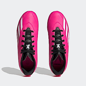 adidas X SPEEDPORTAL.4 Flexible Ground Soccer Shoe, Team Shock Pink/White/Black, 3.5 US Unisex Little Kid
