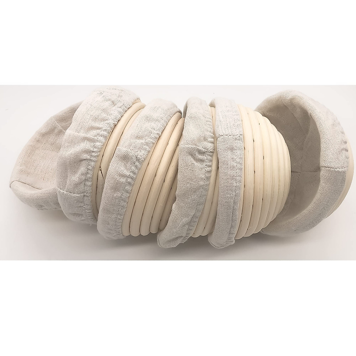 6 PCS Natural Rattan Brotform Banneton Proofing Basket Round Bread Basket for Baking Dough (5 Inch)