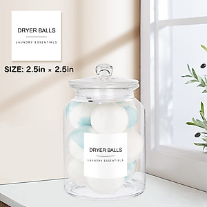 Mustry 156 Minimalist Laundry Labels for Jars Household Organization, Self-adhesive Stickers Easy to Peel Off and Reposition, Waterproof White Matte Stickers Include Reference Sheet for Quick Indexing