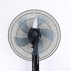 iiniim 12/14 Inch Universal Plastic Fan Blade Replacement 5 Leaves with Nut Cover for General Standing Fan Table Fanner Gray 12 Inch