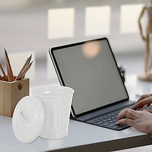 ULTECHNOVO Garbage Bin Trash Bin Mini Trash can, Orchid Pot Desk Trash can with lid Office Plastic Garbage can countertop Tiny Waste Plant Pot Basket Planter Box Recycle Bin Small Waste Basket