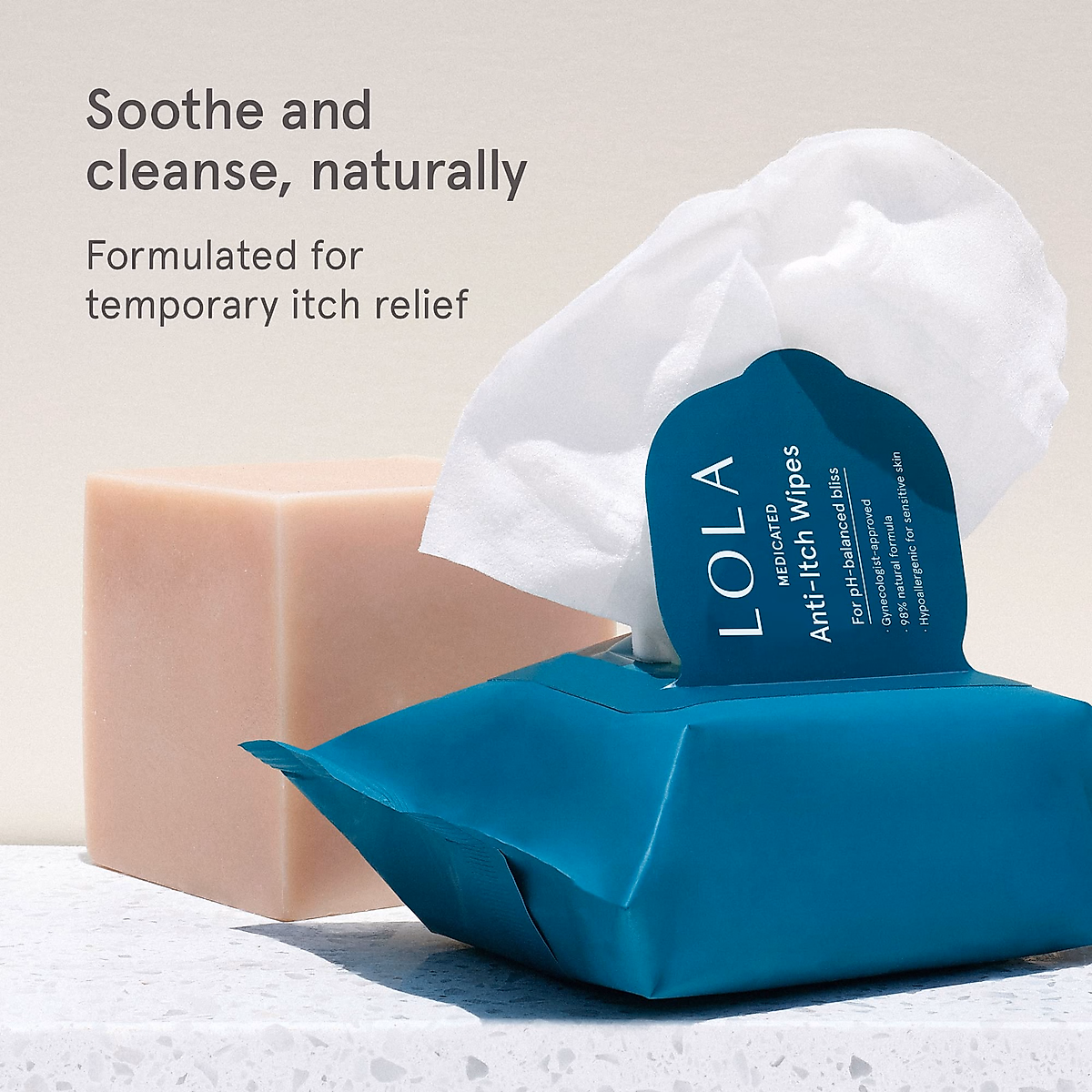 LOLA Feminine Hygiene Wipes, 28 Count, pH Balanced, Hypoallergenic, Natural Ingredients, No Parabens or Dyes