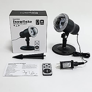 Christmas Projector Light Outdoor, Snowflake Projector Lights Indoor, Holiday Lights with Remote Control, Waterproof LED Snowfall Projection Lamp for Christmas Theme Party, Patio, Garden Decoration
