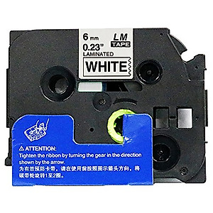 LM Tapes - Brother PT-1280 Label Printer 6mm Black on White Compatible TZe P-Touch Tape (1/4" 0.23 Laminated) for Brother Model PT1280 Label Maker