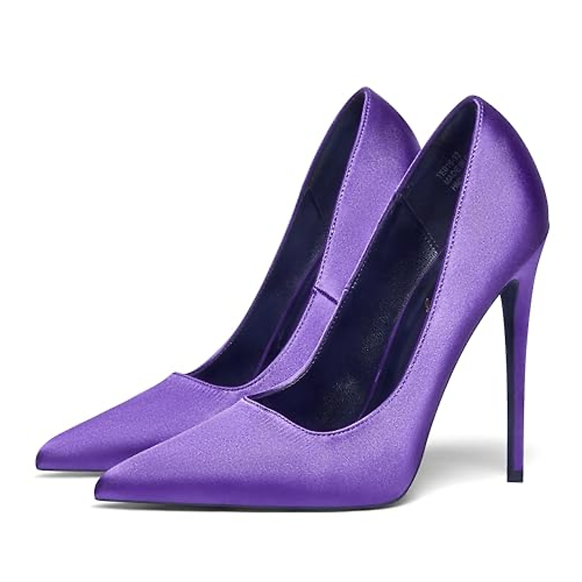Elisabet Tang High Heels Womens Pointed Toe Heels Satin Pumps Stiletto Bridal Party Dress Evening Wedding Shoes for Woman Purple 8