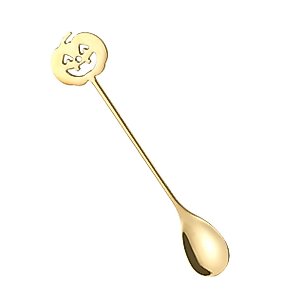COLLBATH Mixing Spoon Stirrer Spoon with Pumpkin Dessert Spoon for Tea Espresso and Ice Cream Stir Sticks Inches