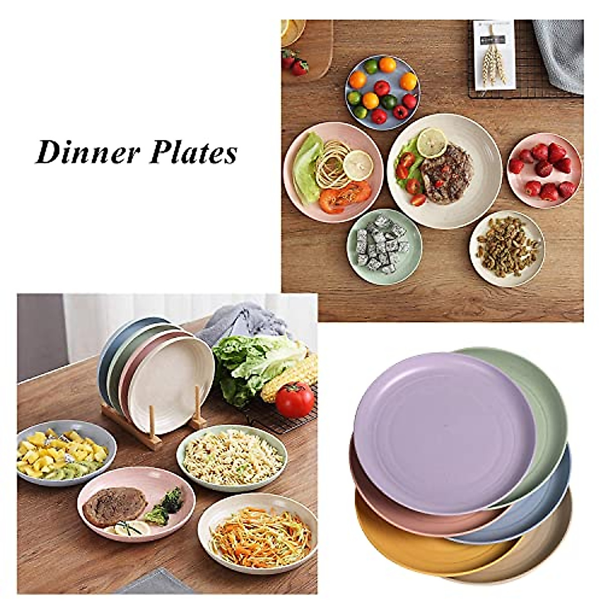 CAMBUY Wheat Straw Plates Lightweight Unbreakable Dinner Dishes Plates Set Dishwasher & Microwave Safe (Small 6 Pack 5.9')