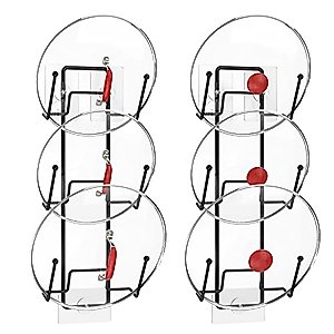 Housolution 2 Pack Pot Lid Organizer for Cabinet Door, No Drilling Adhesive Cabinet Door Pan Lid Organizer Wall Mounted Pot Lid Holder, Pot Lid Storage Organizer Holders for Inside Cabinet, Black