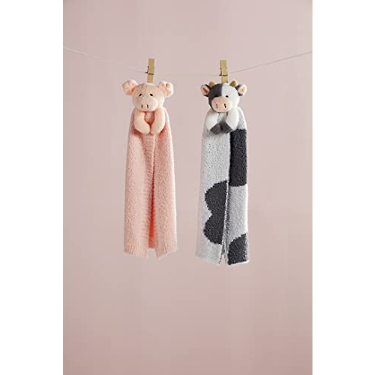 Mud Pie Children's Farm Lovey Blanket, Pig Pink 21" x 16"