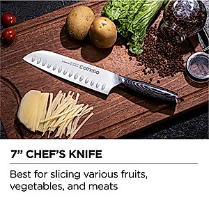 Othello CL-FK6 Classic Knife Set with Wooden Block Kitchen Knives, Silver