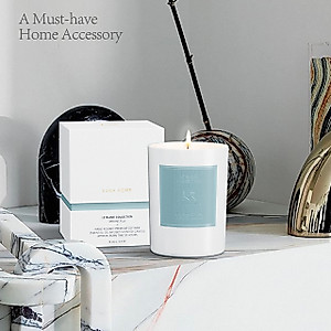 ESNA HOME Leblanc Mount Fuji Luxury Aromatherapy Scented Candles | Essential Oil All Natural Soy Candles Meditation Gifts for Women | 8.8oz 50 Hours Votive White Candle | Decor for Home Scented