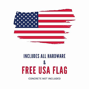 Service First Heavy Duty Delta Sectional Flag Pole Complete Kit (20 Foot, Silver)