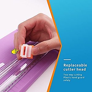 ZEQUAN Small Purple A4 Paper Trimmer, Portable Paper Cutter for Label, Origami, Card, Photo, Coupon, Scrapbook, Cardstock, Laminated Paper, and Craft Project