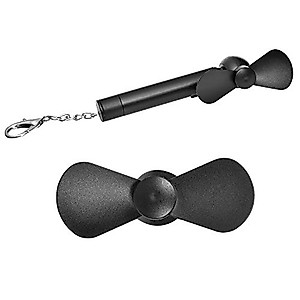 Honiha Pocket Fan, Handheld Mini Fan with Keychain Clip, AAA Battery Powered Small Personal Fan Mini Portable for Home Outdoor Camping Travel - Black