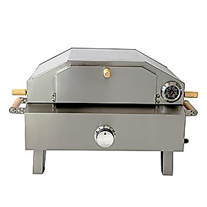 Portable Outdoor 430 Stainless Steel Propane BBQ Gas Grill + Pizza Oven Combo