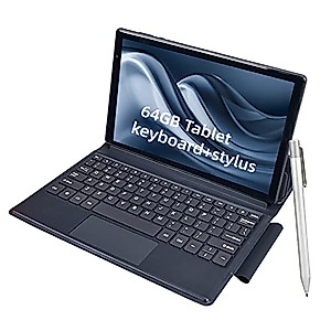 YQSAVIOR 2 in 1 Tablet 10 inch, 64GB ROM 512GB Expandable Tablet with LCD Writing Pen Included Android Tablet 5+13MP Camera, 2.4G&5G WiFi, Bluetooth 5.0 Computer Tab PC, Computer Tablet Gray