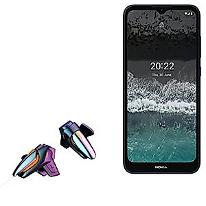 BoxWave Gaming Gear for Nokia C21 (Gaming Gear by BoxWave) - Touchscreen QuickTrigger, Trigger Buttons Quick Gaming Mobile FPS for Nokia C21 - Jet Black
