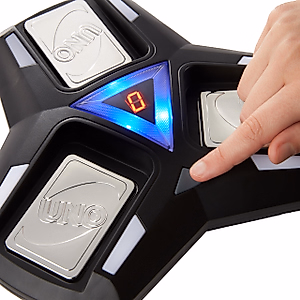 Mattel Games UNO Triple Play Card Game for Family Night with 3 Discard Piles, Lights & Sounds, Special Stealth Mode