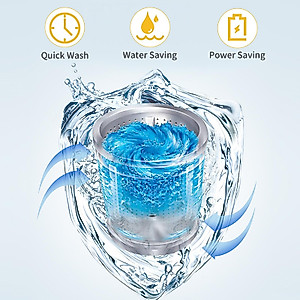 17.8Lbs Portable Washing Machine, 2.3CU.FT. Automatic Portable Washer with Drain Pump, Small Washer and Dryer Combo with 8 Water Levels/10 Programs for Apartments, College Dorms, RVS, White