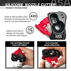 Stainless Steel Blade,ASA Silicone Cartridge Tip Cutter,Sealant Nozzle Cutter,Silicone Caulking Tube Snips,Caulk Opener,Acid-Resistant utility knife,Caulking Gun Accessories,Adhesive Accelerators
