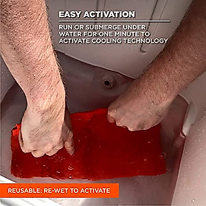 Ergodyne Chill Its 6602 Cooling Towel, Long Lasting Cooling Relief Orange 29.50" x 13.00"