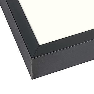 Frametory - 11x14 Aluminum Collage Picture Frame - Display 5x7 Pictures with 2 Openings Mat - Real Glass Front - Horizontal/Vertical Wall Mount - Black 1 Pack