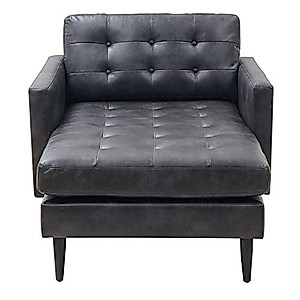 Safavieh Couture Home Collection Curtis Grey Velvet Upholstered Tufted Living Room Bedroom Foyer Chaise Lounge Chair SFV4760C
