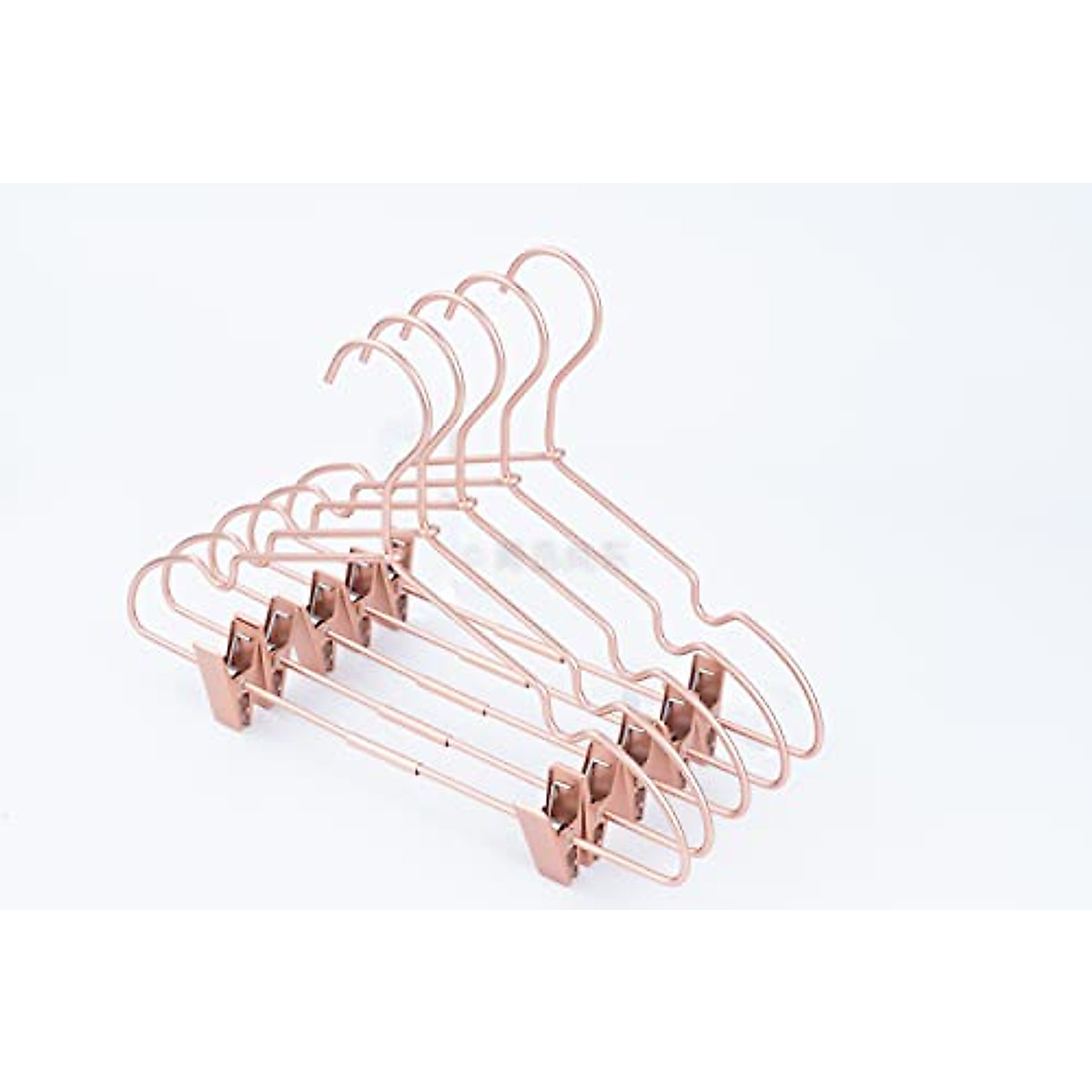 Koobay Metal Hangers Baby Clothes 12.5" Rose Gold Clips Hanger Children Kids Pants Hanger Display and Storage (30)