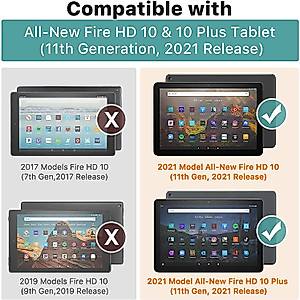 Fancity Case Fits All-New Amazon Kindle Fire HD 10 & 10 Plus (13th/11th Generation, 2023/2021 Release), PU Leather Stand Cover with Smart Auto Wake/Sleep & Pen Holder Card Slot, Purple Butterfly