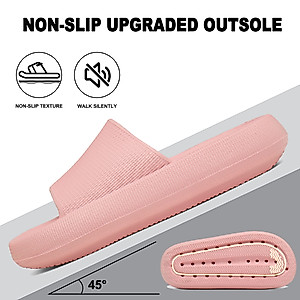 Geweo Cloud Slippers for Women Men Pillow Slippers Thicken Sole Cloud Cushion Slides Super Comfy Soft Foam Slides Non Slip Shower House Slides Pink Cloud Sandals Unisex 8-9Women/7-8Men