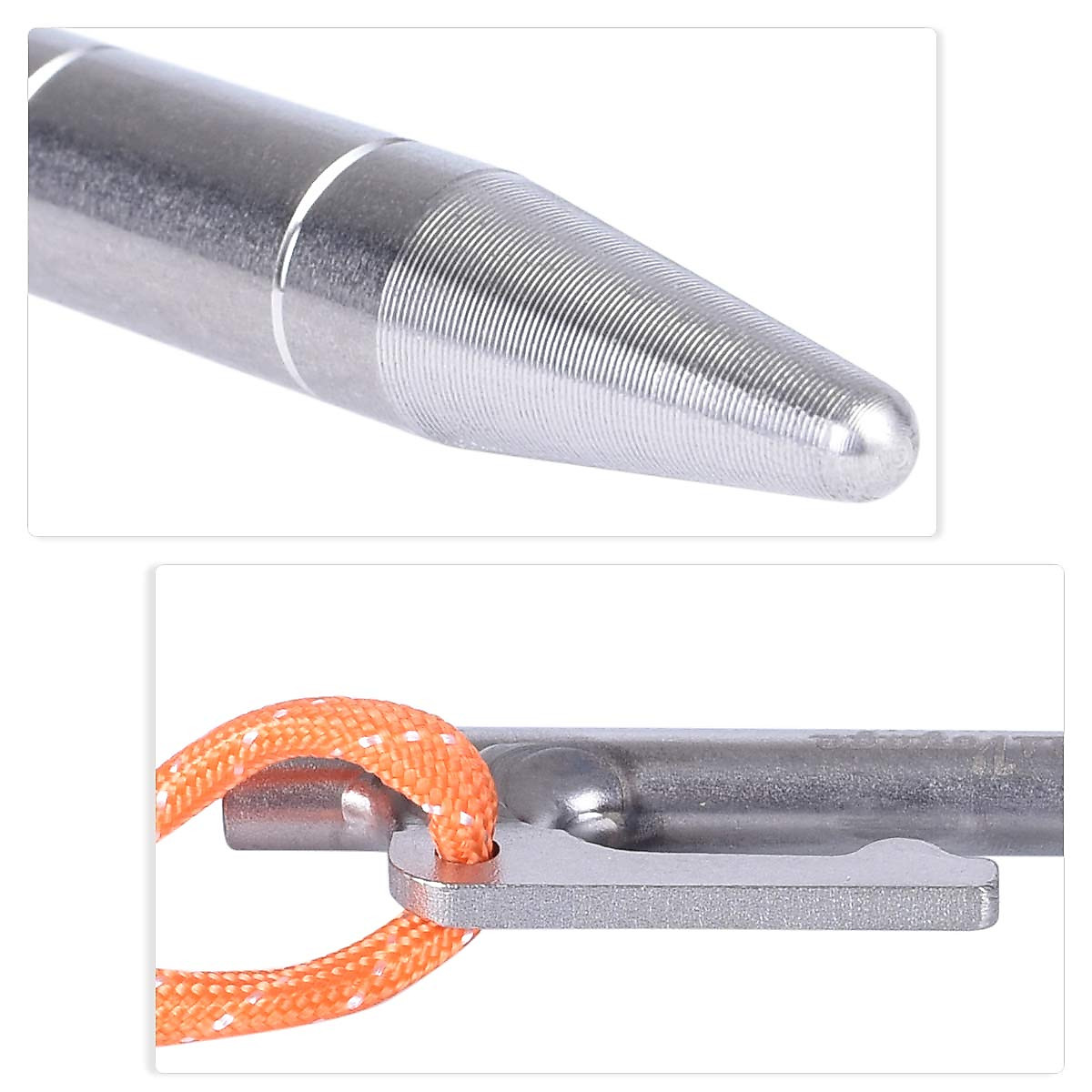 iBasingo 6 pcs Titanium Alloy Tent Pegs Outdoor Camping Awning Tent Stakes Lightweight Tent Nail Ti4012P-20CM