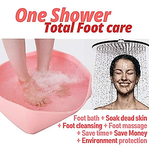 Diaya Showerbath Pink - Silicone shower bath | shower footbath | foldable foot bath | bashin | tub | foot wash soaking massage | feet clean odor | showerfootbath | standing type | hot water savings