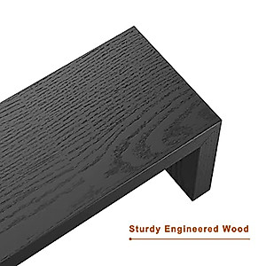 Bundled Black Floating Shelves of GREENDEW Wall Shelves Invisible Mounted (Set of 2) and U-Shaped Decor Shelves (Set of 3) for Living Room, Bedroom, Bathroom, Kitchen, Office Storage