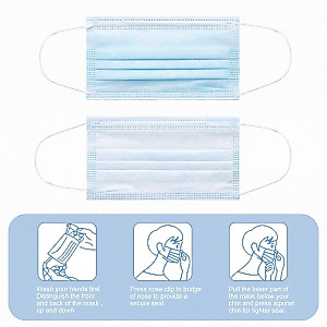 Face Mask, 100 Count (Blue)