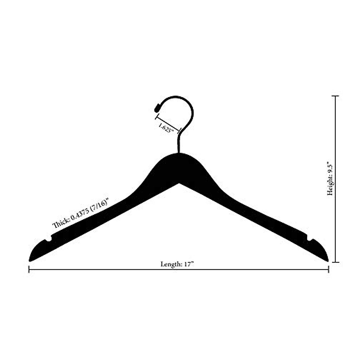 The Great American Hanger Company Wood Top Hanger, Box of 50 Space Saving 17 Inch Flat Wooden Hangers w/Cherry Finish & Brushed Chrome Swivel Hook & Notches for Shirt Jacket or Dress