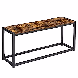 VASAGLE Dining Bench, Kitchen Table Bench, Entryway Bench, for Dining Room, Industrial, 42.5 x 12.8 x 18.2 Inches, Rustic Brown and Black UKTB035B01