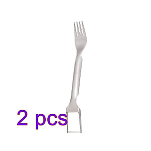 DOITOOL Watermelon Slicer Cutter 2 Pack, 2- in- 1 Watermelon Fork Slicer, Summer Watermelon Fruit Cutting Fork, Stainless Steel Fruit Forks Slicer Knife for Family Parties Camping