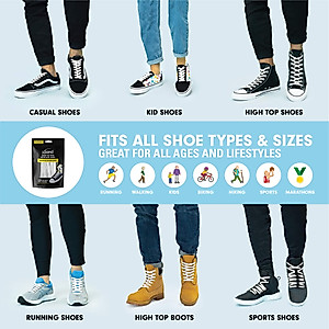 Xpand No Tie Shoelaces System with Elastic Laces - One Size Fits All Adult and Kids Shoes