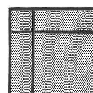 Christopher Knight Home Markus Modern Single Panel Iron Firescreen, Black Brushed Silver Finish