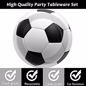 gisgfim 48 Pcs Soccer Paper Plates 7" Soccer Birthday Party Disposable Dessert Plates Supplies Decorations Soccer Tableware for Soccer Fans Birthday Baby Shower