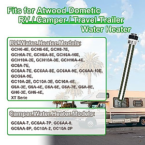 Upgraded 92249 91160 92097 520900 Atwood Dometic Suburban RV Water Heater Element for GC6AA GC10A G6A GC10A GCH6A, SW4/6/10/12/16 Series Electric Water Heaters, 1400W/1440W 110V/120V, 1-Year Warranty