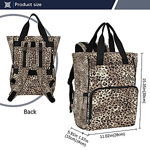 ALAZA Leopard Print Cheetah Animal Diaper Bag Backpack Multifunction Travel Back Pack Large Capacity Bag