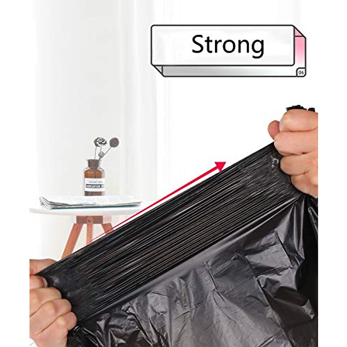 Black Trash Bag,Gereen 9-12 Gallon Tall Kitchen Trash bag Garbage Bag Trash Can Liner (9-12 Gallon(100 Count), Black)