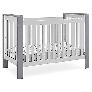 Delta Children Miles 4-in-1 Convertible Crib, Greenguard Gold Certified, Bianca White/Textured Cloud