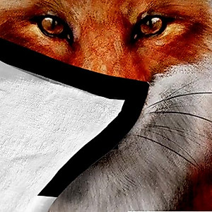 Fox Blanket Decor Soft Plush Sherpa Warm Animal Flowers Fleece Blankets Living Room Breathable Lightweight Throw for Kids Girls Boys Adult (100x130cm(40"x50"))