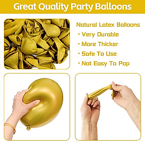 Metallic Gold Balloon Garland Arch Kit, 102pcs 5/10/12/18 inch Chrome Gold Latex Balloons Different Sizes Pack for Birthday Graduation Baby Shower Wedding New Year Party Decorations