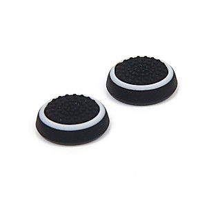 Dovewill Joystick Dust Dirt Protection Replacement Accessory Silicone Cap Button Covers For Sony PlayStation 4 PS4 PS3 PS2 Controller Pack of 2 Black+White