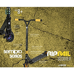 Riprail Adult Kick Scooter, Lightweight Alloy Frame with 110mm PU Tire, ABEC-9 Bearings, Removable Stunt Pegs
