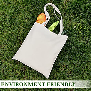 Joywell Linen Tote Bags Super Durable Reusable Grocery 5 Pack Shopping Bag Natural Cloth Blank Large Tote Bags Machine Washable Women Fashionable Crafts White Bag Suitable for DIY Gift Activity Beige