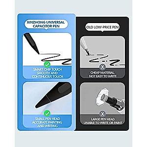 GOUHGKH Stylus Pen Touch Screen Pencil, Active Stylus Pens Compatible with iPad,iPad Pro,iPad Air,iPad Mini, Samsung, Smart Phone and Tablet for Writing/Drawing (Black)